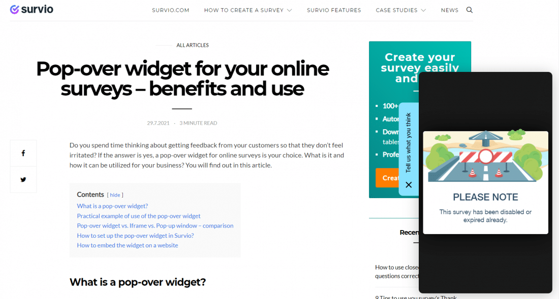 Pop-over survey widget for your online surveys - benefits and use ...